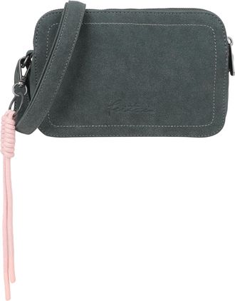 Fritzi Aus Preu&szlig;en Fritzi Jony Suede Jacky Night Blue Cross Crossbody Tasche Damen Vegan Wildleder-Optik kuschelig mit Rei&szlig;verschluss verstellbarem Gurt Pompon 24 x 18 x