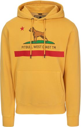 Pitbull Herren Hoodie California Flag Kapuzenpullover mit Washed-Look, Kalifornien-Frontprint, K&auml;ngurutasche, Baumwolle 330g, Sweatshirt mit Kapuze, Sommer