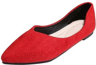 Generic Chaussures plates en daim pour femme - Bout pointu - Ballerines mocassins - Pour le bureau - Classiques - Pour le travail - D&eacute;contract&eacute;es - L&eacute;g&egrave;res et