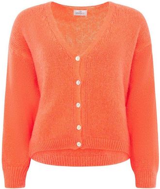 Zwillingsherz Strickjacke Uni One Size, Langarm, Knopfleiste, tiefer V-Ausschnitt, Wollanteil
