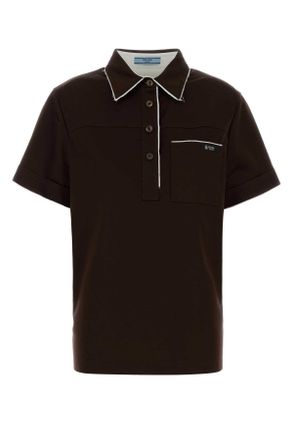 Prada Cotton Piqu&eacute; Polo Shirt - Brown