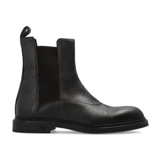 Emporio Armani Chelsea Boots aus genarbtem Leder - - Shoes - Herren - Braun - 42 1/2 EU