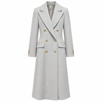 Loro Piana Langer zweireihiger Mantel - - Coats - Damen - Grau - S