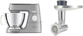 Kenwood Titanium Chef Baker KVC85.004SI Küchenmaschine mit integrierter Waage & KAX 950 ME Fleischwolf - Zubehör für Kenwood Küchenmaschinen