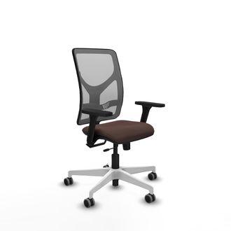 Piqueras y Crespo B&uuml;rostuhl, R&uuml;ckenlehne aus Netzstoff, mit 3D-Armlehnen, h&ouml;henverstellbare Lendenwirbelst&uuml;tze, ausgestattet mit Syncro/Traslack und Schneideschaum, Gra