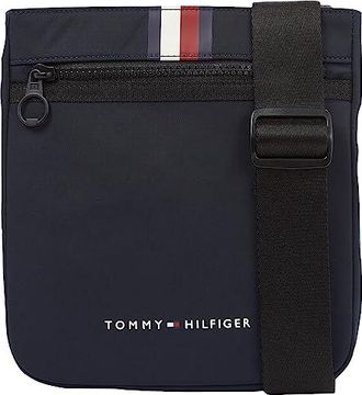 Tommy Hilfiger Homme Sac à Bandoulière Skyline Stripe Crossover Moyen, Multicolore (Space Blue), Taille Unique