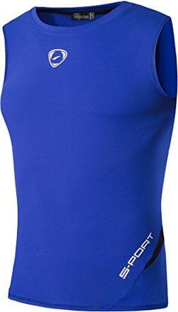 Jeansian Jeansian Homme Debardeurs De Sport Outdoor Tops Tee Men Summer Vest Sport Tank Tops LSL208 Oceanblue M
