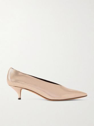 Emme Parsons Veneto Pumps Aus Strukturiertem Metallic-leder - Gold