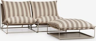 Sklum Sklum - Amaro 2-teiliges modulares Gartensofa und umwandelbarer Ottoman Braun Tapioca - Braun Mokka