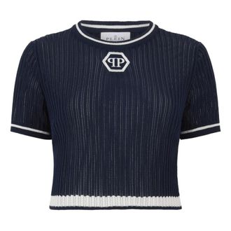 Philipp Plein Femme, Pulls, Bleu, Taille: 38 FR Pure Fit T-Shirt Hexagon