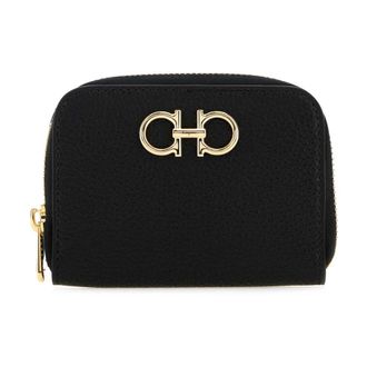 Ferragamo Schwarzes Leder M&uuml;nzfach - - Accessories - Damen - Schwarzk - ONE SIZE
