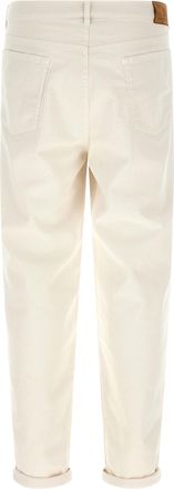Brunello Cucinelli Garment-Dyed Cotton Canvas Jeans - Ecru