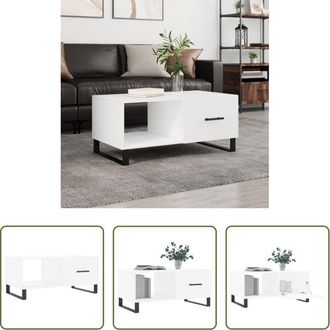 vidaXL vidaXL Stauraum Couchtisch - Couchtisch Wei&szlig; 90x50x40 cm Holzwerkstoff