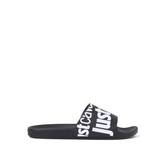 Just Cavalli Logo Pool Slide in Schwarz/Wei&szlig; - - Shoes - Herren - Schwarzk - 39 EU