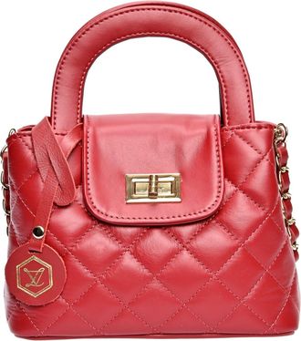 Luisa Vannini Rote Lederhandtasche