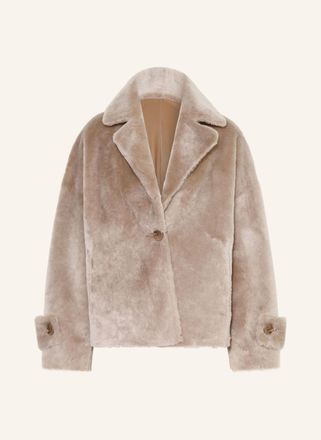 Manzoni24 Manzoni 24 Lederjacke Zum Wenden beige