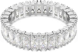 Swarovski Matrix-Ring, Baguette-Schliff, wei&szlig;, silberfarbenes Finish