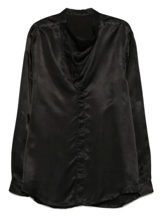 Rick Owens Hemd mit Wasserfallkragen - Schwarz