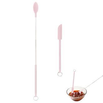Generic Kleine Silikon-Spachtel - Mini-Spachtel, Teleskopl&ouml;ffel | 2 St&uuml;ck hitzebest&auml;ndiges Silikonwerkzeug zum Kochen, Mischen, R&uuml;hren, flexible K&uuml;chenutensil