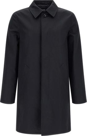A.P.C. A.p.c., Homme, Manteaux, Noir, Taille: XL Mac Ville Trench Coat