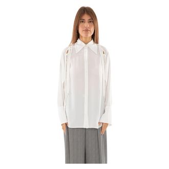 BABYLON Fringes Cut-out Shirt in Wei&szlig; - - Blouses & Shirts - Damen - Wei&szlig; - XS