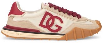 Dolce & Gabbana Mens Sneakers Dg Cushion Beige Suede Polyamide Trainers