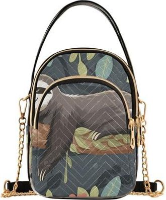 Mnsruu Sac à bandoulière pour femme avec sangle réglable - Motif paresseux endormi