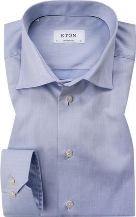 Eton Herren Hemd blau Baumwolle