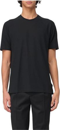 Zanone Homme, Tops, Noir, Taille: XL T-shirt ras du cou en coton