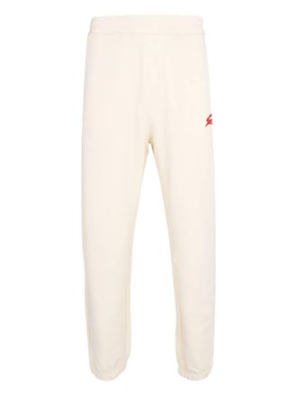 Msgm pantalon de jogging en polaire &agrave; logo brod&eacute; - Tons neutres