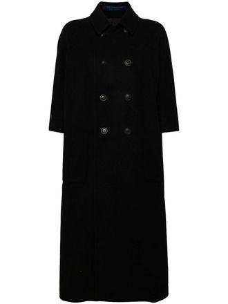 Yohji Yamamoto manteau Mosser à boutonnière croisée - Noir