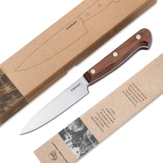 Böker SOLINGEN Cottage-Craft - Profi Spickmesser handgemacht - Officemesser mit Holzgriff - scharfes Allzweckmesser - Garniermesser in Geschenkbox