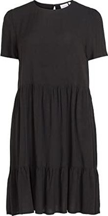 Vila Vila Robe Vipaya S/S pour Femme/Su-Noos &agrave; Volants, Noir 2, 44
