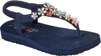 Skechers Damen Meditation Glass Daisy Slingback Sandalen, Navy Mitobuck Rhinestone Trim, 36 EU