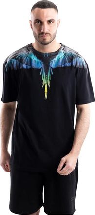 Marcelo Burlon Homme, Tops, Noir, Taille: XL T-shirt Wings