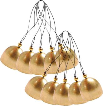 Aboofan 10 Stück Teiliges Kleine Vintage Metallglöckchen mit Schwarzem Band für Weihnachtsdeko DIY Basteln Windspiel und Partyhintergrund Antiker Stil Einfach