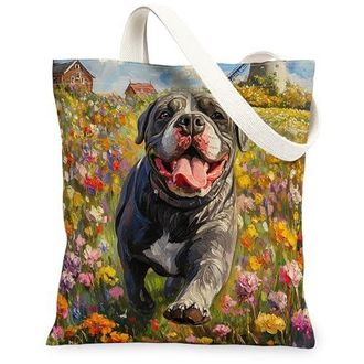 Generic Spring Neopolitan Sac fourre-tout en toile pour le shopping 33 x 38 cm, sac d&eacute;picerie r&eacute;utilisable pour femme, motif floral, plage, esth&eacute;tique, d&eacute;cora