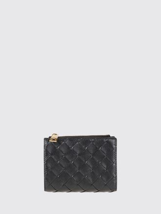 Bottega Veneta Portefeuille bifold en cuir de veau tress&eacute; Intrecciato