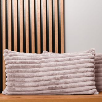 MG Design 2er Set Kissenbezüge 40 x 80 cm in Rosa - mit Reißverschluss, langflorige Fell-Haptik, weich & Cosy, pflegeleicht