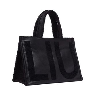 Liu Jo Grand sac cabas en teddy - Femme - Sacs - Noir - Taille: ONE Size