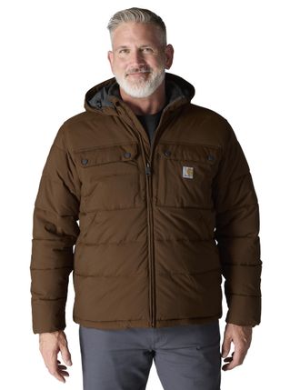 Carhartt Work in Progress Montana Loose Fit Jacke Herren - Gefütterte Wind- & Wasserabweisende Arbeitsjacke mit Sherpa-Futter - Isolationsjacke mit Rain Defender & Kapuze - Out