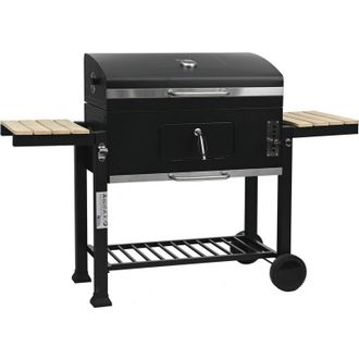 Habitat et Jardin Barbecue charbon avec tablettes lat&eacute;rales et grilles r&eacute;glables Marquis - Noir