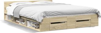 Festnight Bett 120x200 cm mit Schubladen Bettgestell Holz mit Stauraum Doppelbett Einzelbetten Bettkasten Jugendbett Holzbett Bettrahmen Schlafzimmer Bett Jugen