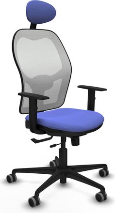 Piqueras y Crespo B&uuml;rostuhl mit 1D-Armen, h&ouml;henverstellbarer Lendenwirbelst&uuml;tze und festem Kopfteil, ausgestattet mit Syncro/Traslack und injiziertem Schaumstoff, Wei&szlig;/