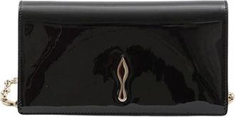 Christian Louboutin Femme, Sacs, Noir, Taille: ONE Size Pochette en cuir verni avec fermoir signature