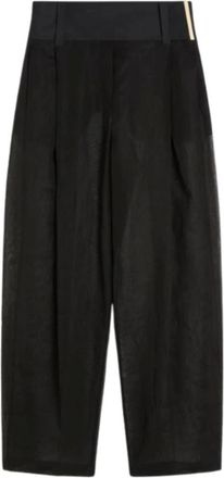 Sportmax Femme, Pantalons, Noir, Taille: 36 FR Wide Pantalons