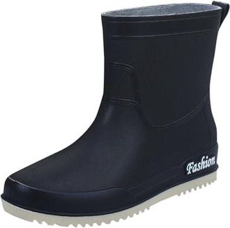 Generic Bottines en caoutchouc imperm&eacute;ables pour femme - Bottes de pluie durables pour temps humide - Bottines Chelsea pour femme, Noir, 37.5 EU