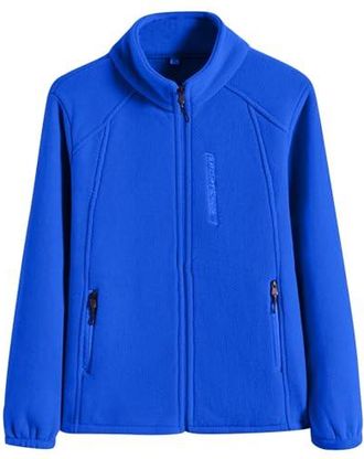 Generic Vestes en polaire pour femme - Manteau dhiver léger et chaud à manches longues - Fermeture éclair intégrale - Pull pelucheux à col montant avec poches