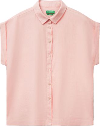 Benetton Damen Camicia 5bmldq06v Hemd, Rosa, Medium