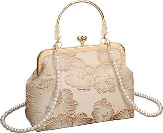 Generic Nouveau sac cheongsam en perles chinoises gracieux - 21 x 15 x 7 cm, sac &agrave; main &agrave; la mode avec clip de broderie, sac &agrave; main et sac &agrave; bandouli&egrave;re pour 